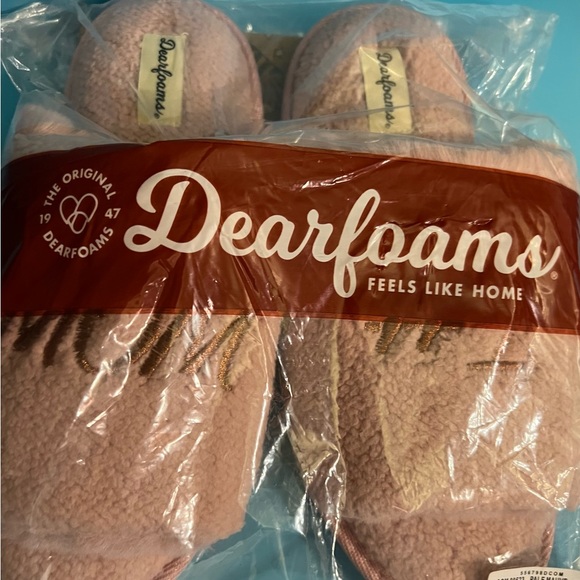 dearfoams | Shoes | Dearfoams Cozy Dusty Pink Slipper Slides With Hair ...